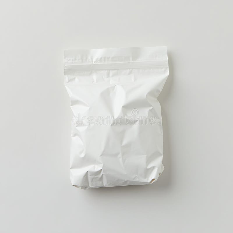Blank White Stand-up Pouch Packaging Bag Mockup on White Background ...