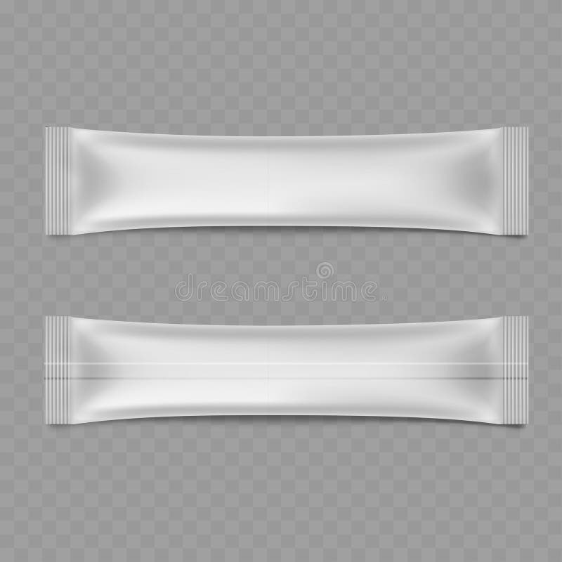 Blank White Stick Sachet Packaging for Food and Drink Products Vector ...