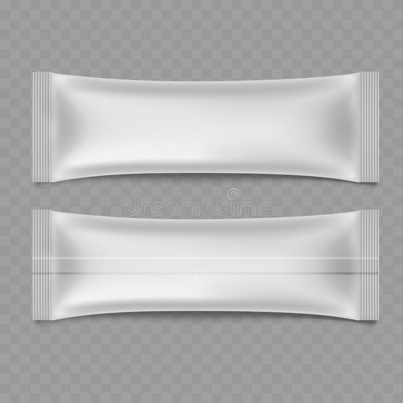 Blank White Stick Sachet Packaging for Food and Drink Products Vector ...