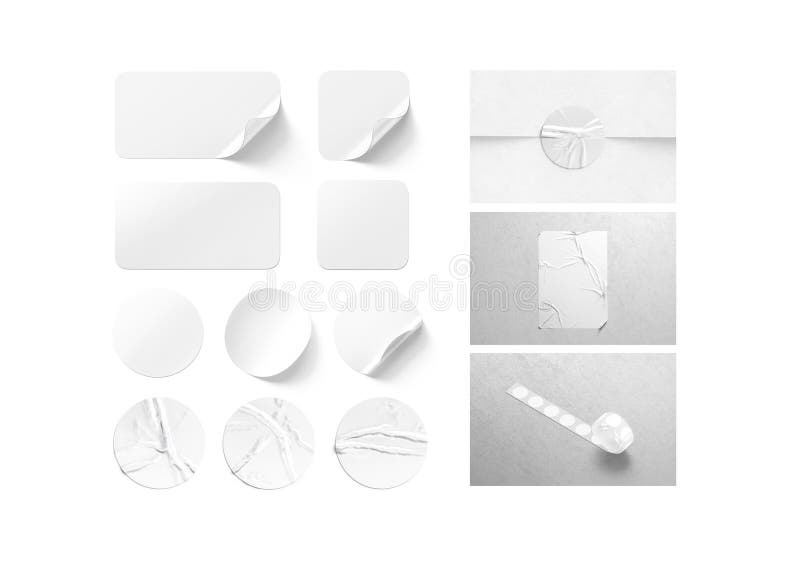 Blank White Stickers Stock Illustrations – 10,443 Blank White Stickers ...