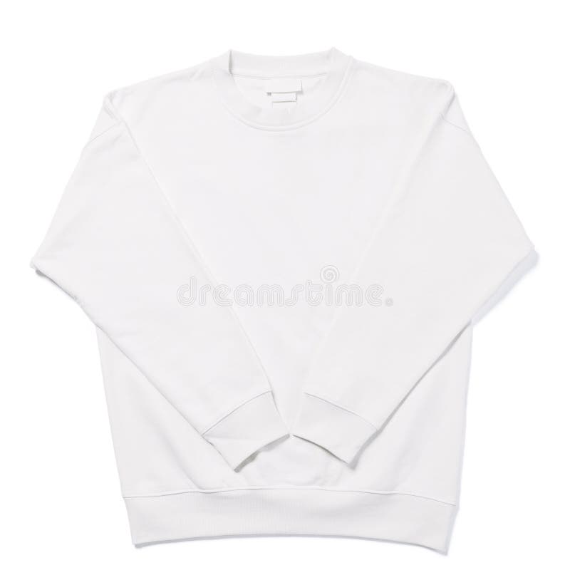 Blank White Sweatshirt on White Background for Design Stock Photo ...