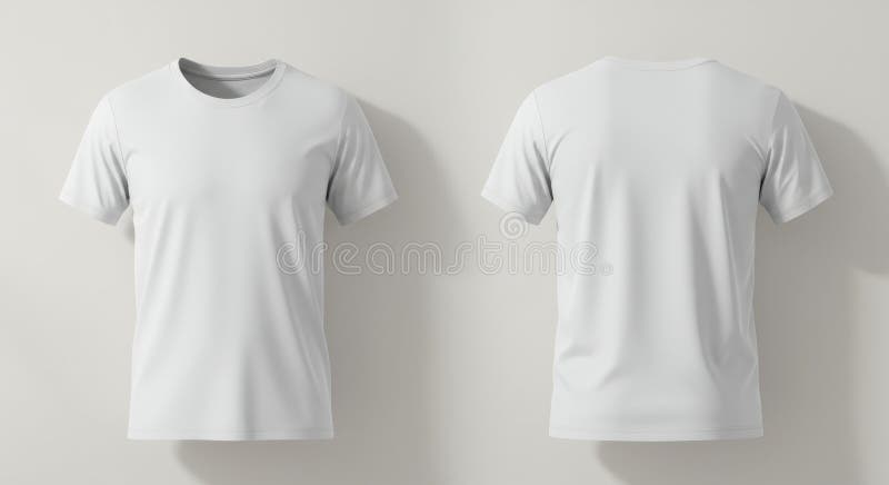 Blank White T-Shirt Mockup Front and Back View for Design Presentation ...