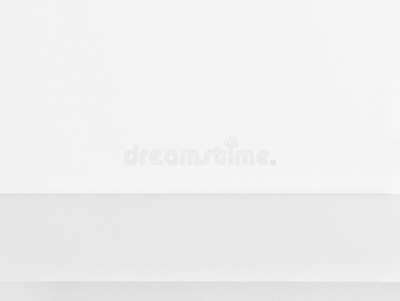 Blank White Table Top on White Wall for Display Montage Product Stock ...