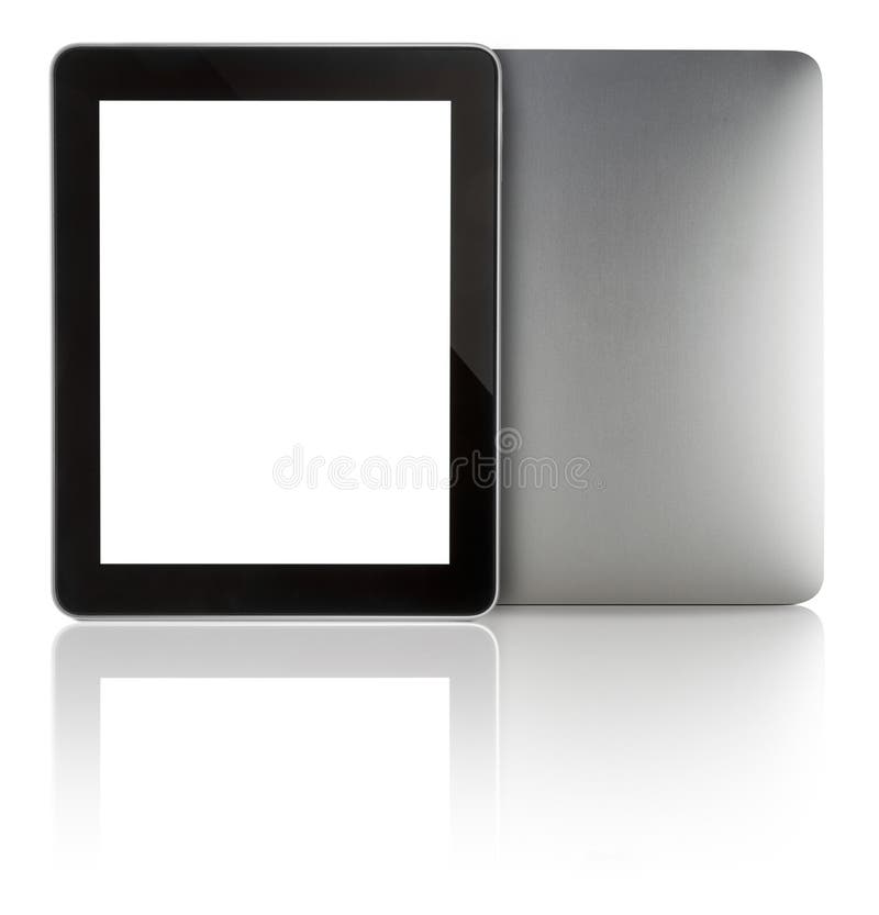 Blank Tablet Screen Isolated on White Stock Photo - Image of online ...
