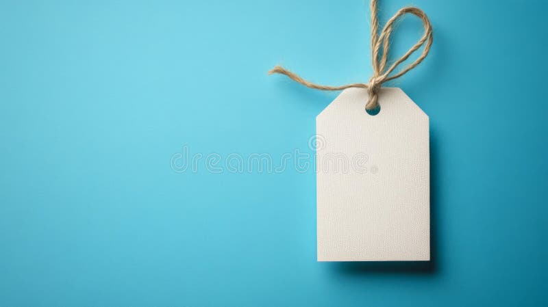 Blank White Tag on Blue Background Stock Illustration - Illustration of ...