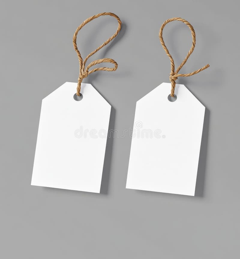 Blank White Tag or Label and Bookmark or Bookmaker for Template Design ...