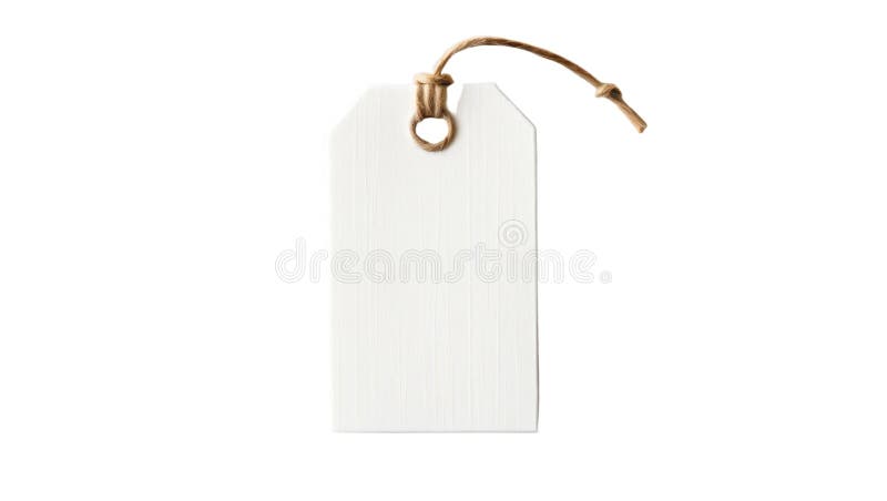 A Blank White Tag with a String, Isolated on Transparent Background ...