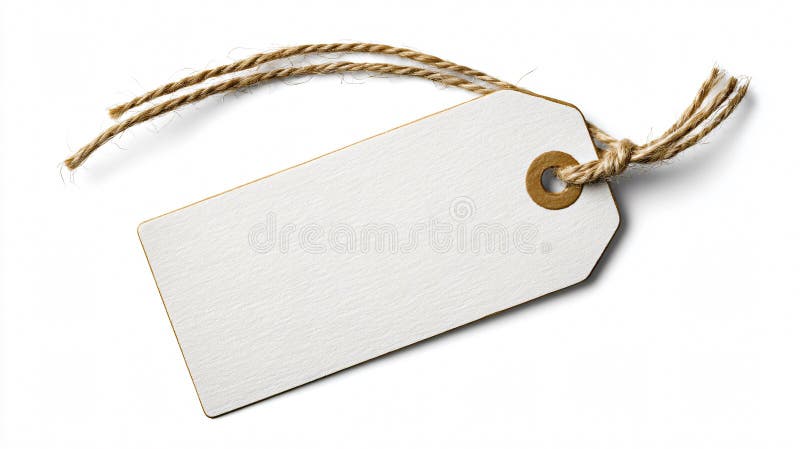 Blank White Tag with String for Labeling Stock Illustration ...