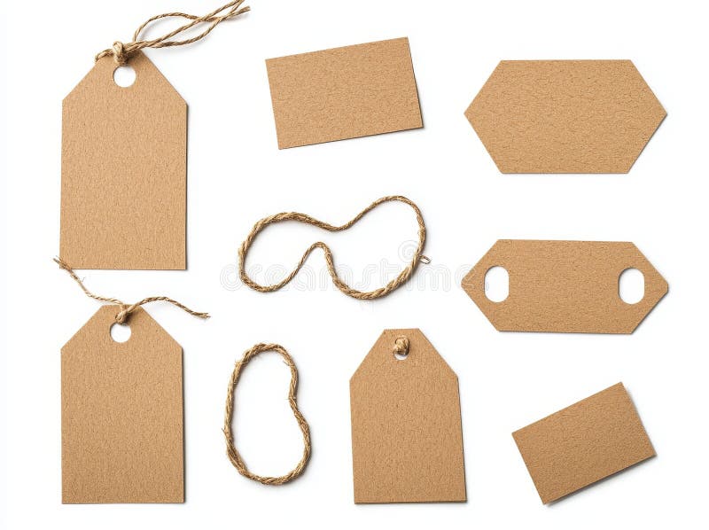 Blank White Tags, Label Design, Text Space, Template for Tags ...