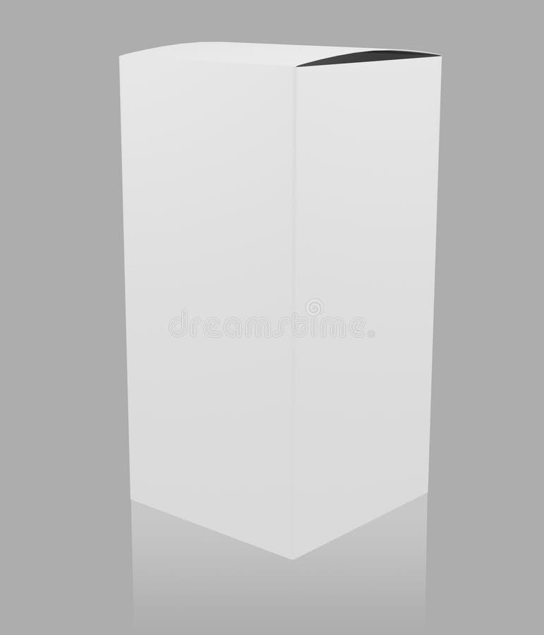 Blank White Tall Box. 3D Rendering. Stock Illustration - Illustration ...