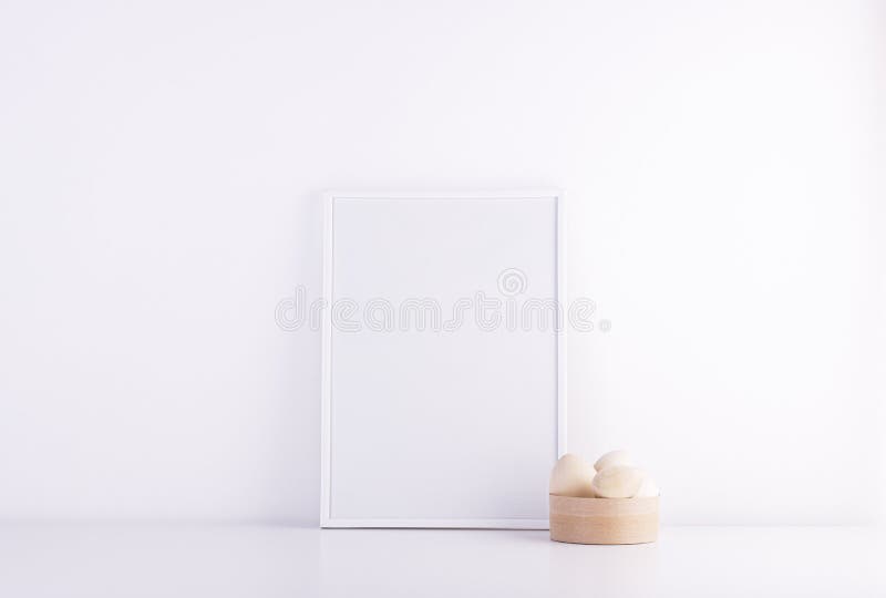 Blank White Text Frame on a White Table Stock Image - Image of concept ...