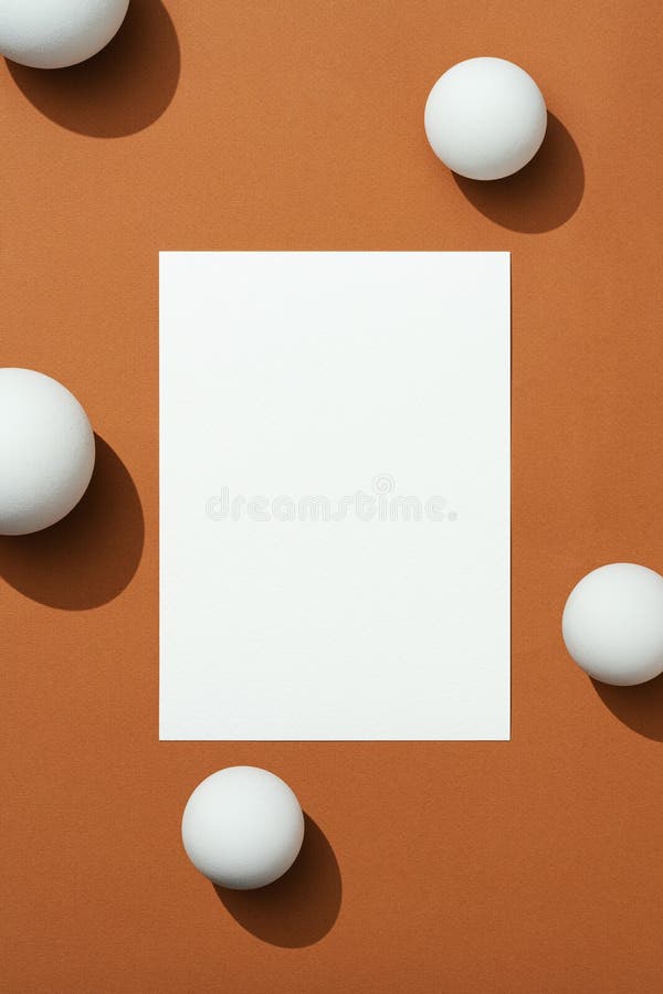 Blank White Textured Paper Mockup with Copy Space on Brown Background ...
