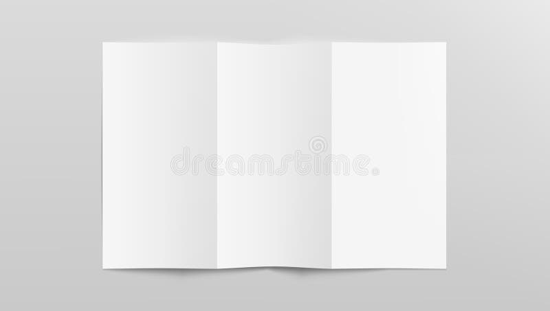 Blank White Three Fold A4 Paper Sheet Stock Vector - Illustration of ...