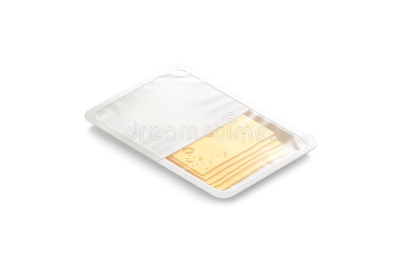 Blank White Transparent Cheese Pack Mockup, Side View Stock ...