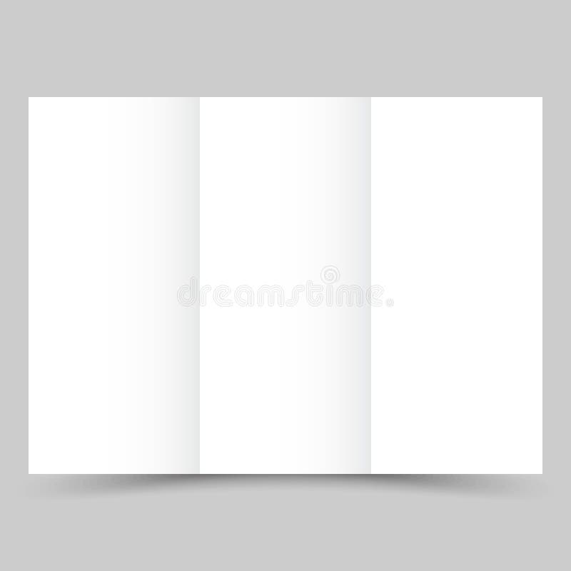 Blank White Tri Fold Paper Brochure with Shadow. Stock Vector ...