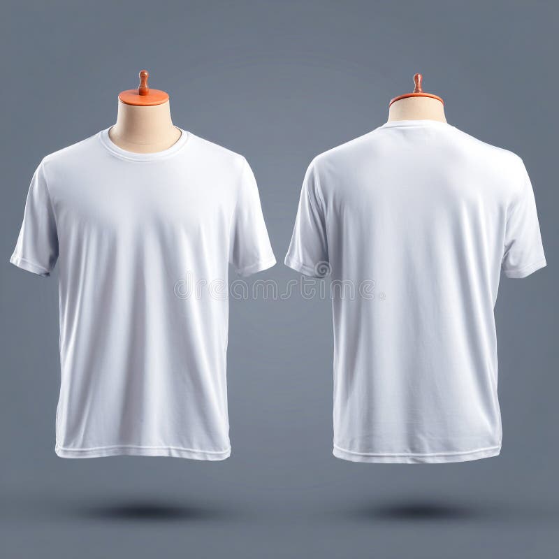 Blank White TShirt Mockup Front Back Views Stock Illustration ...