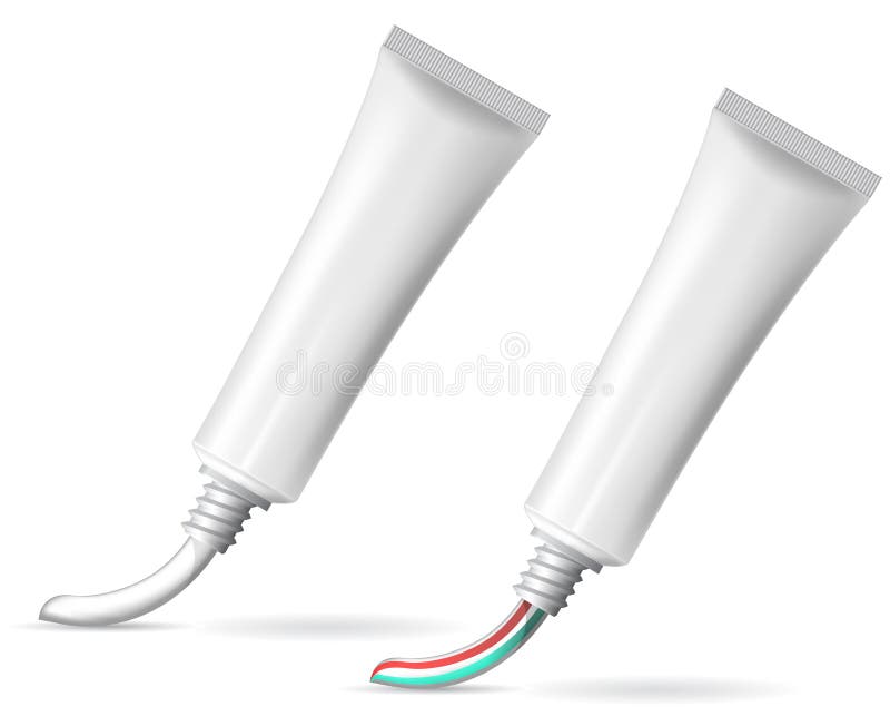 Blank White Tube of Toothpaste Stock Vector - Illustration of paste ...