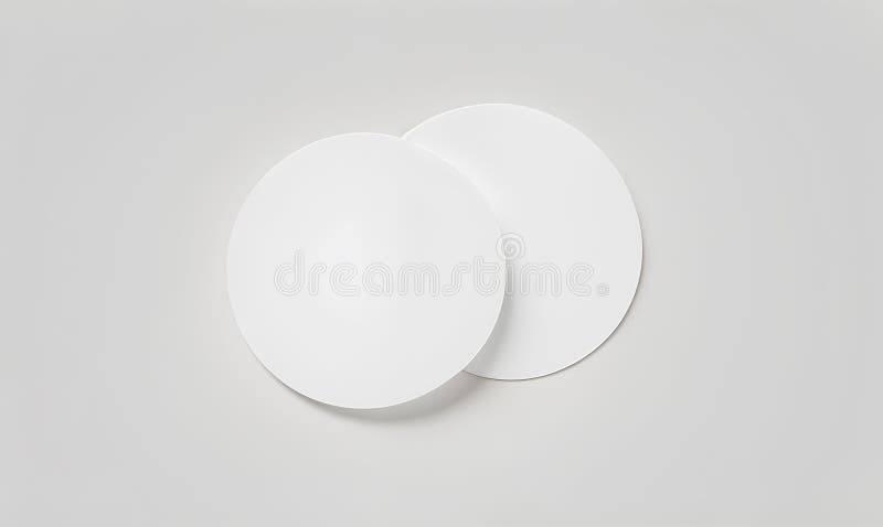 Blank White Two Beer Coasters Mockup Set, Isolated, 3d Rendering. Blank ...
