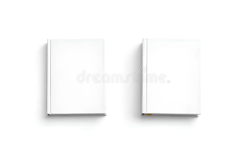 Blank White Two Rectangular Book Mockup Stack, Top View, 3d Rendering ...