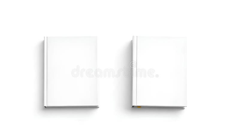 Blank White Two Rectangular Book Mockup Stack, Top View, 3d Rendering ...