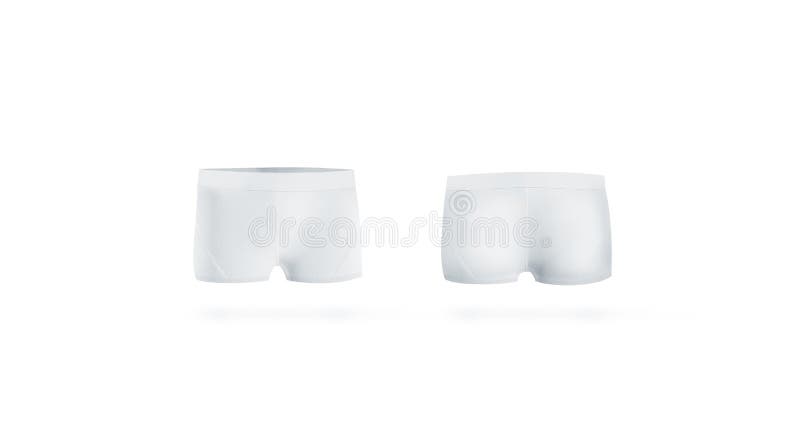 Blank White Underpants Mock Up Front and Back Side, Stock Image - Image ...