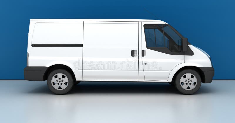 Blank white van isolated stock illustration. Illustration of business ...