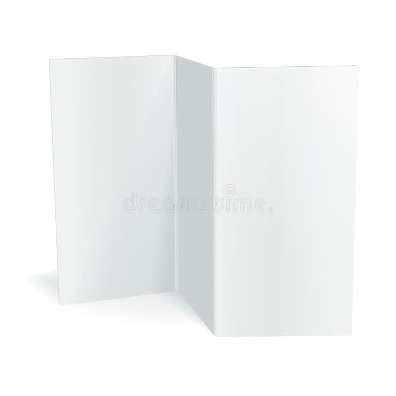 Blank Vector White Tri Fold Brochure Template. Stock Vector ...