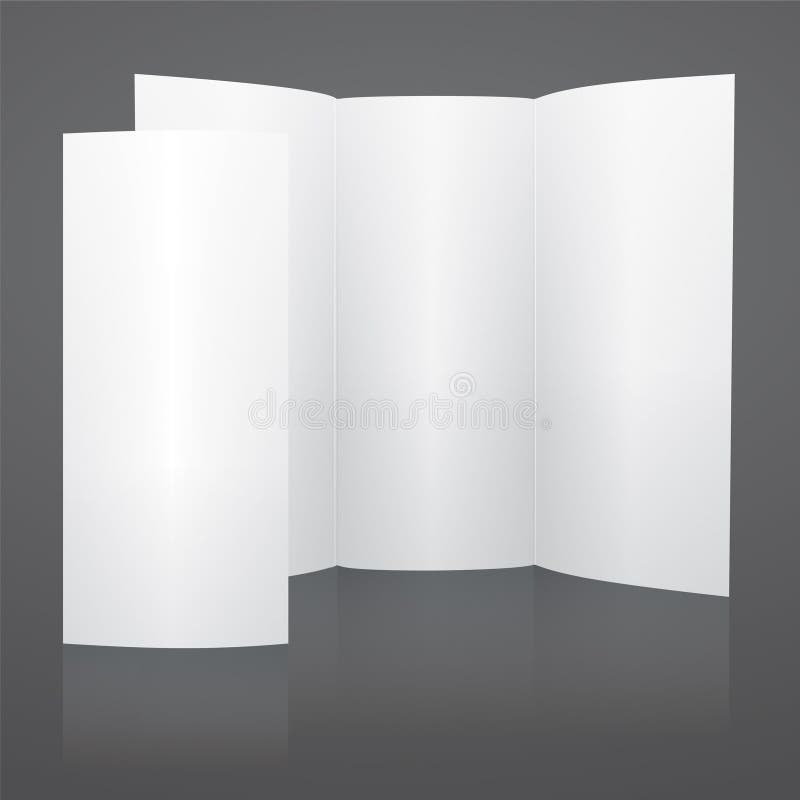 Blank White Vector Tri Fold Brochure Template Stock Vector ...