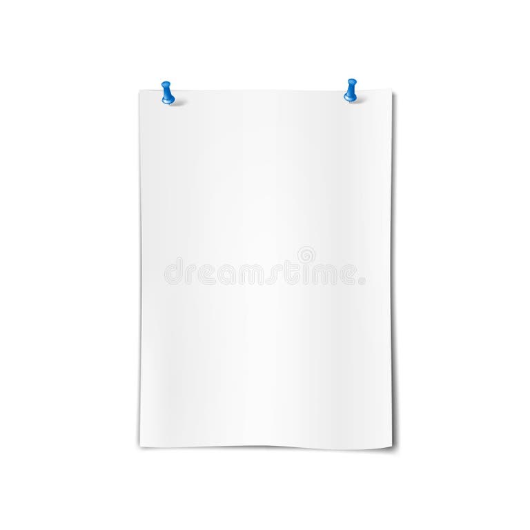 Empty Paper Note Sheet Push Pins Stock Illustrations 118 Empty Paper