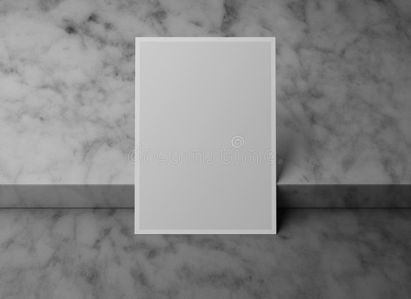 Blank White Vertical Postcard Mockup, 3D Rendering Stock Illustration ...