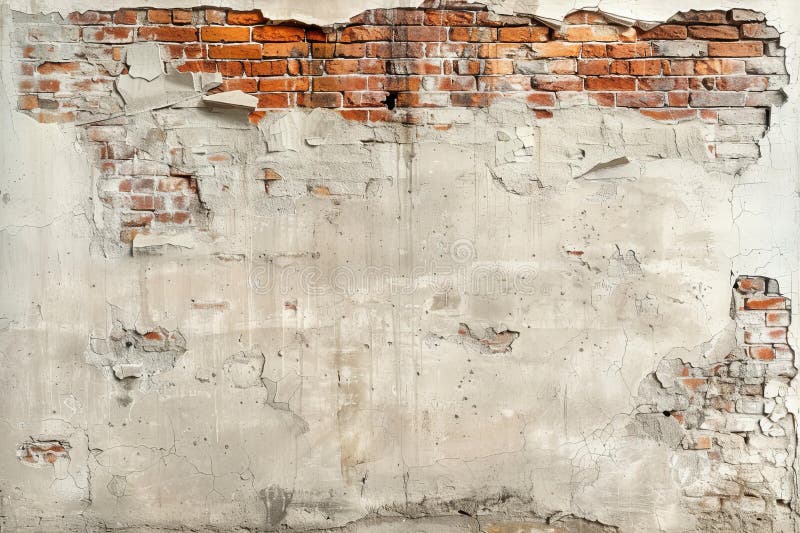 A Blank White Wall with an Aged, Distressed Texture and Subtle Red ...