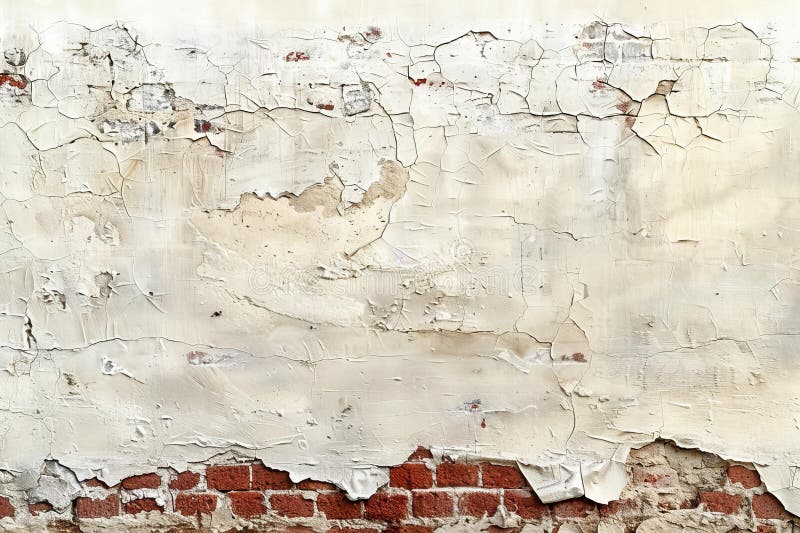 A Blank White Wall with an Aged, Distressed Texture and Subtle Red ...