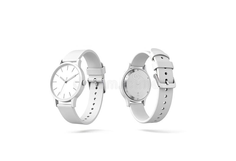 Blank White Watch with Wristlet Mockup, Isolated, Depth of Field, 3d ...