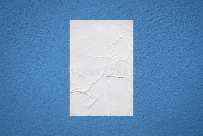 Blank White Wheatpaste Glued Paper Poster Mockup on Concrete Wall ...