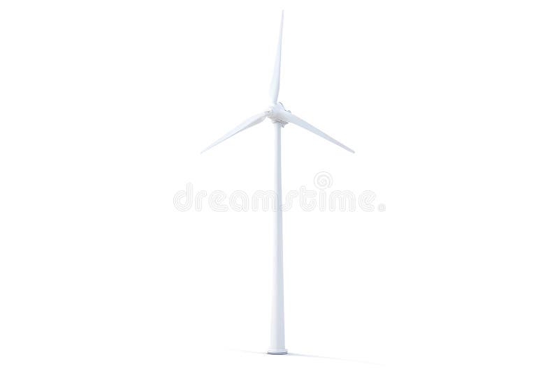Blank White Wind Turbine Mockup, Front View. Stock Photo - Image of ...