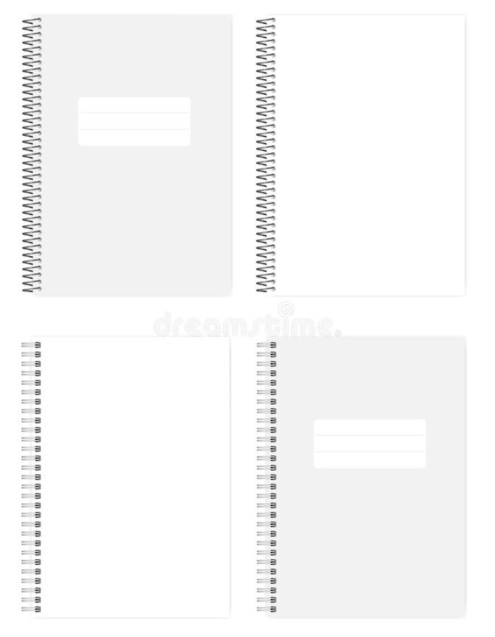 A4 Blank White Wire Bound Notebook with Different Spiral Mockup Stock ...