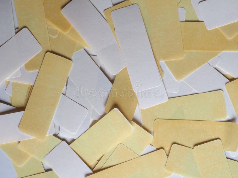 White and yellow labels stock photo. Image of paper - 113988098