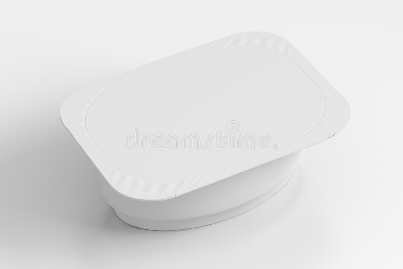 Blank White Yogurt Box Mock Up Isolated Side View Stock Illustrations ...