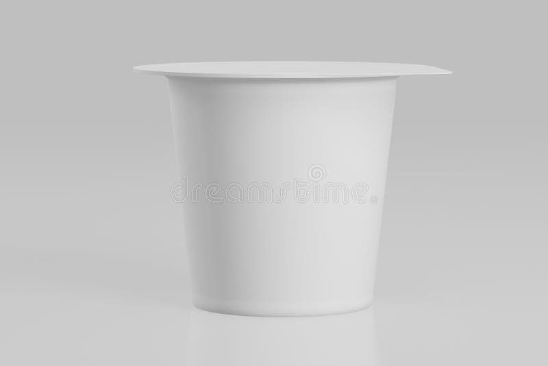 Blank White Yogurt Box Mock Up Isolated Side View Stock Illustrations ...