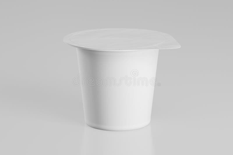 Blank White Yogurt Box Mock Up Isolated Side View Stock Illustrations ...