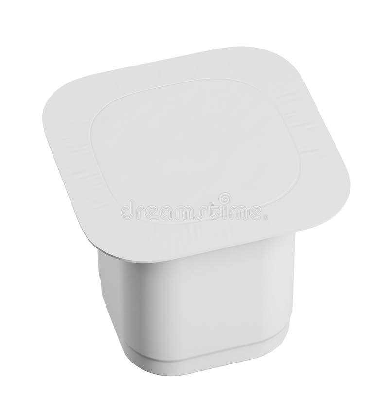 Blank White Yogurt Box Mock Up Isolated Side View Stock Illustrations ...