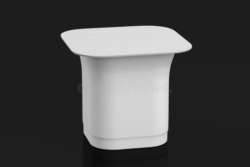 Blank White Yogurt Box Mock Up Isolated Side View Stock Illustrations ...
