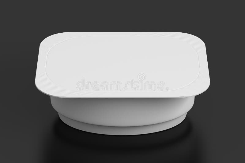 Blank White Yogurt Box Mock Up Isolated Side View Stock Illustrations ...