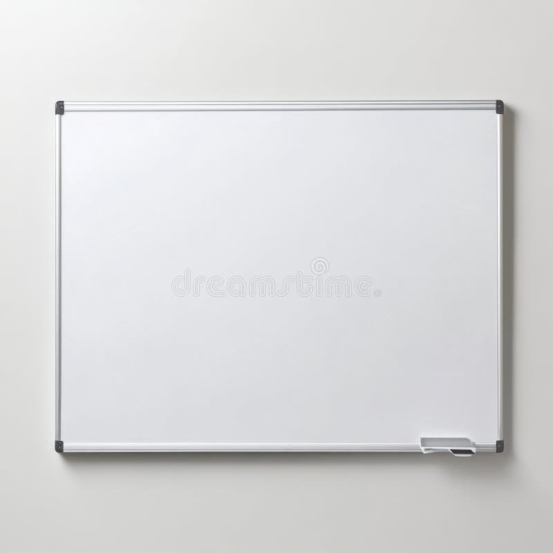 Blank Whiteboard with Aluminum Frame in Classroom or Office Setting ...