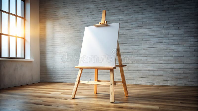 Blank Whiteboard on Easel Perfect for Brainstorming Presentations or Educational Settings ...