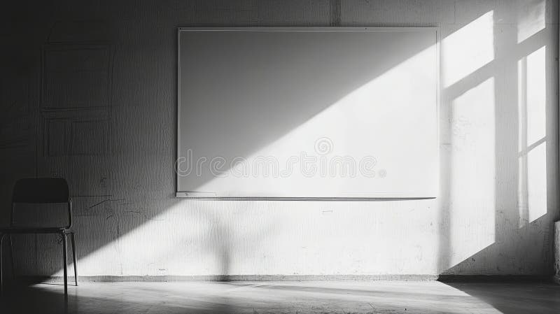 A Blank Whiteboard with Faint Shadow Details and Room for Text Digital ...