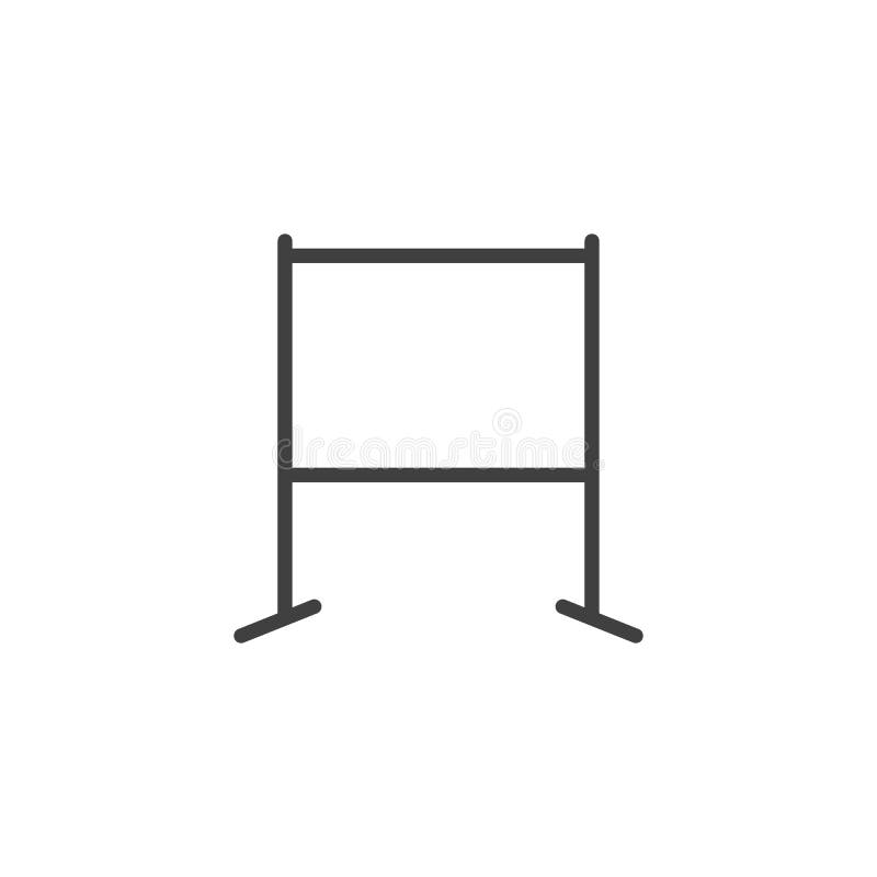 Blank whiteboard line icon stock vector. Illustration of graphics ...