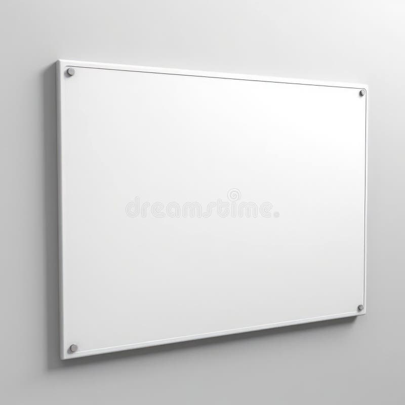 Clean Blank Whiteboard with Metal Clamp Isolated on White Background ...