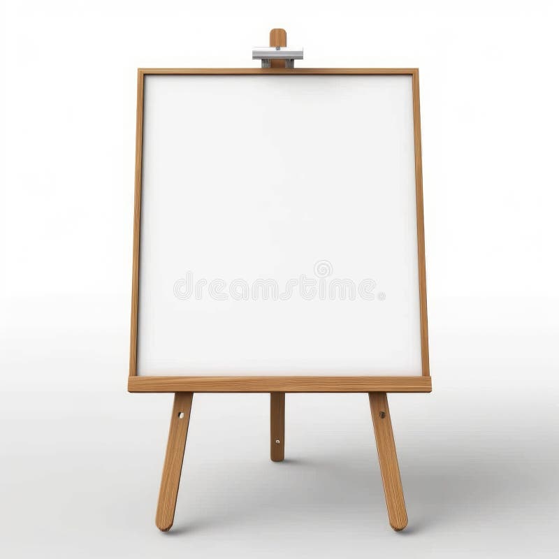 Clean Blank Whiteboard with Metal Clamp Isolated on White Background ...