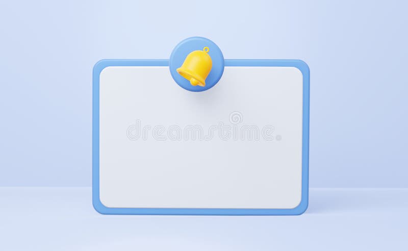 Blank Whiteboard with Notification. 3d Rendering Stock Illustration ...